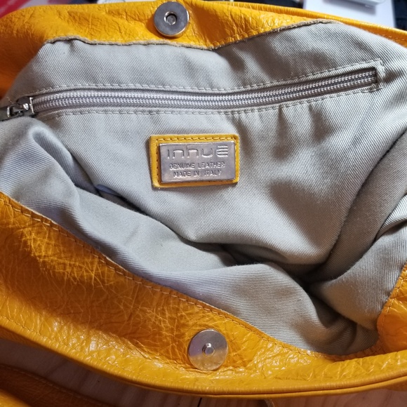 Innue | Bags | Innue Yellow Leather Hobo Purse | Poshmark